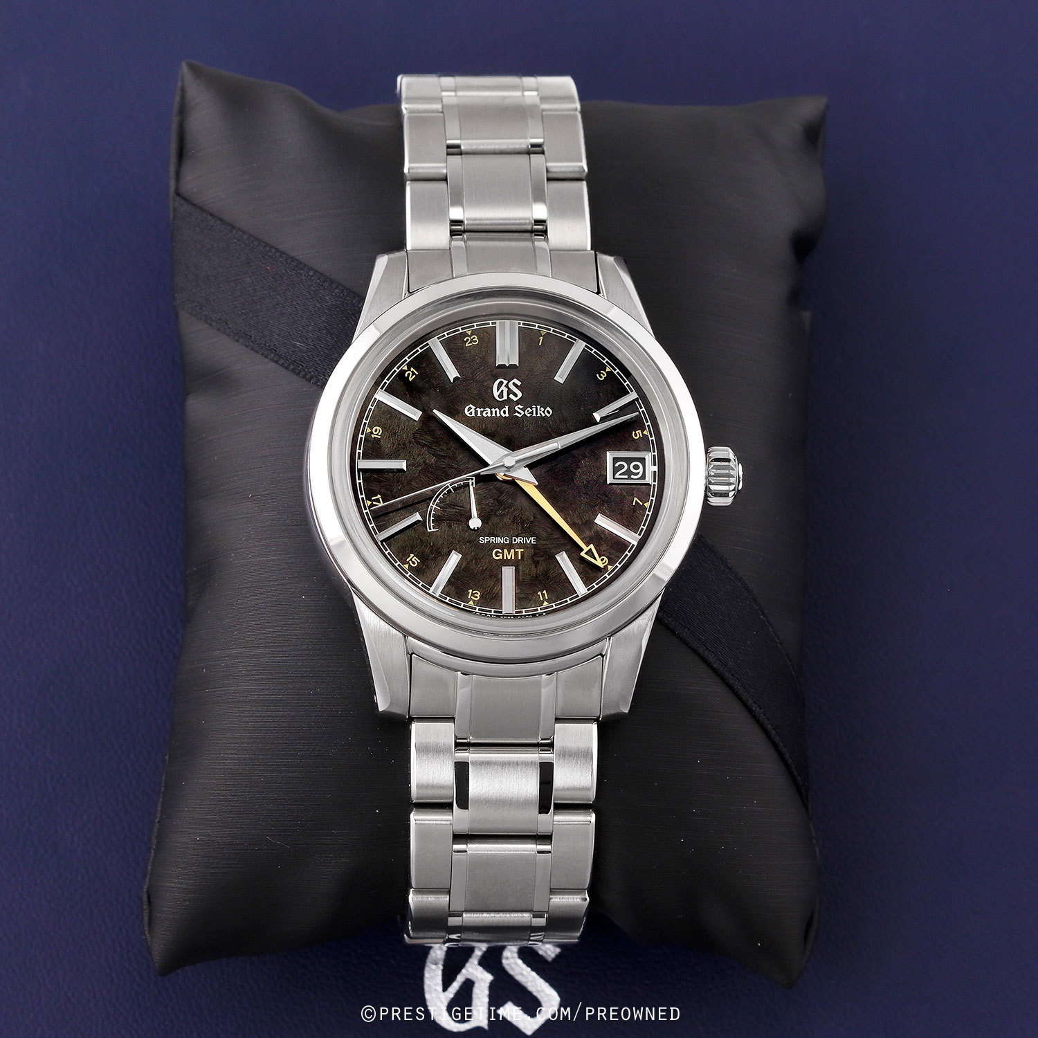 Pre-owned Grand Seiko Elegance Spring Drive GMT 40.2mm sbge271 Autumn Kanro